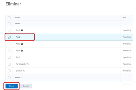 Cómo desasociar y eliminar un elemento de calificación DTI Anáhuac Mayab