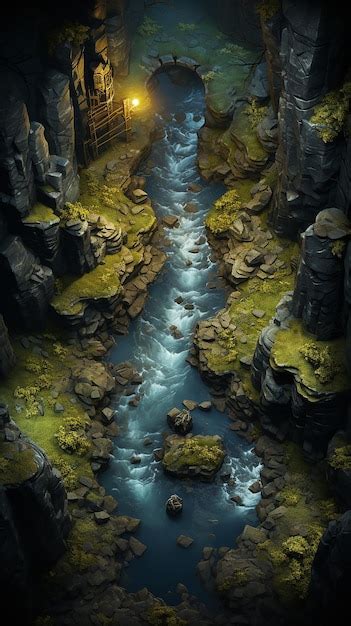 Premium Photo Gridless Topdown Ttrpg Cave Map