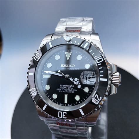Seiko Submariner Homage 40mm Stainless Steel Case Depop