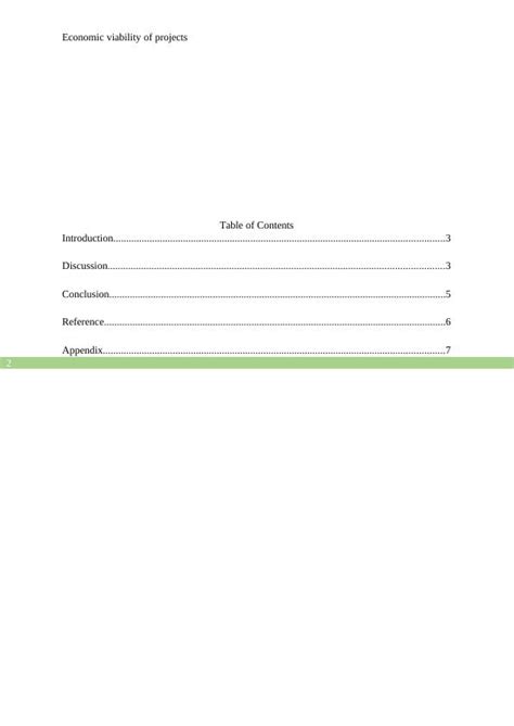 Economic Viability Of Projects