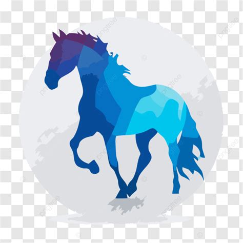 파란색 추상 로고 말 로고 벡터 흰색 배경에 파란색 말의 단순한 다채로운 아이콘 그림자 없음 작은 프레임 중앙 Png 일러스트 및 벡터 에 대한 무료 다운로드
