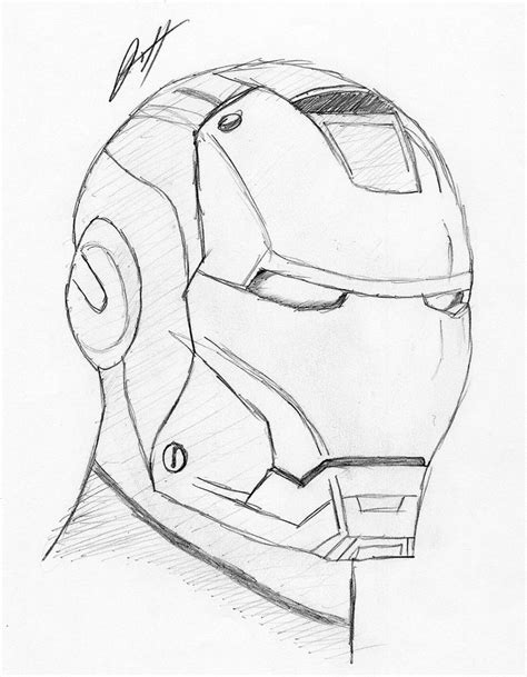 Iron Man Helmet Sketch By Roadhouse Hunter On DeviantArt