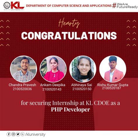 Ankam Deepika On Linkedin Phpdeveloper Intern Klcsa Klcdoe 14