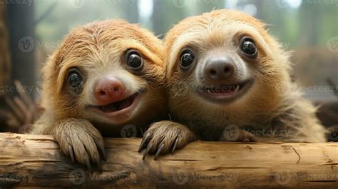 Photo Of Heart Melting Two Sloths With An Emphasis On Expression Of