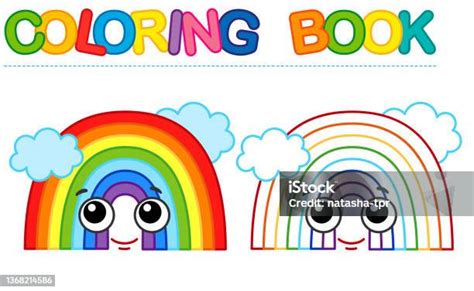 색칠 페이지 재미 무지개 어린이 활동을 위한 벡터 색칠 공부 0명에 대한 스톡 벡터 아트 및 기타 이미지 0명 교습 교육 Istock