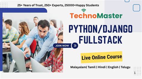 Python Django Fullstack Training Internship In English Malayalam Tamil Hindi Telugu