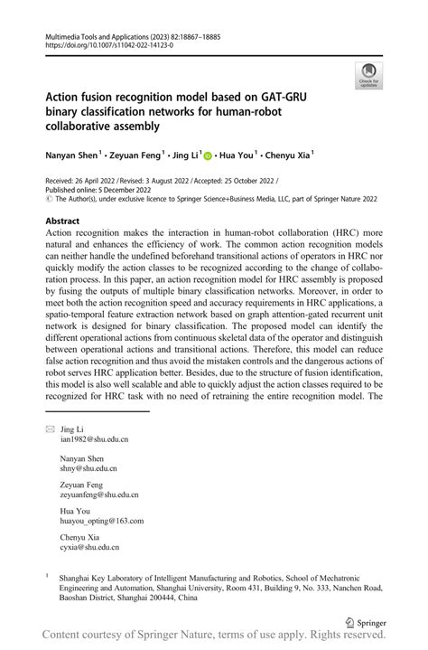Action Fusion Recognition Model Based On Gat Gru Binary Classification