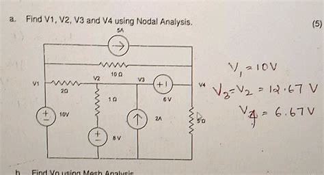 A Find V1 V2 V3 And V4 Using Nodal Analysis StudyX