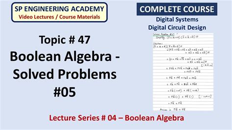 47 Boolean Algebra Solved Problems 05 Youtube