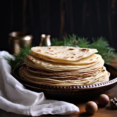 Premium Photo Lefse Norwegian Flatbread Wrap With Diverse Fillings