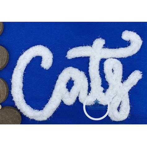 Cats Script Chenille Yarn Applique Design Machine Embroidery Etsy