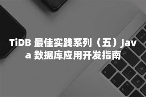 Tidb 最佳实践系列（五）java 数据库应用开发指南 Pingcap 平凯星辰