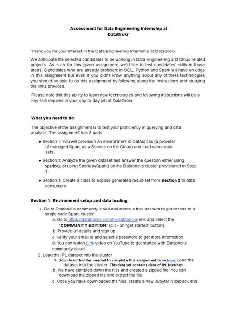 datagrokr technical assignment pdf apache spark databases