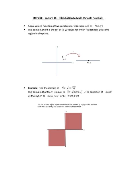 Mat 21c Lecture 18 Introduction To Multi Variable Functions Mat