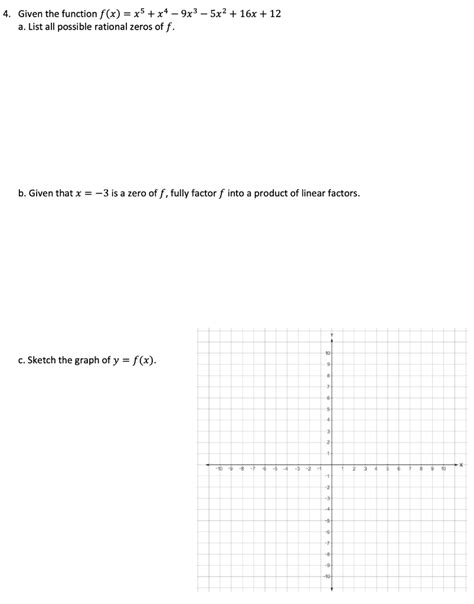 solved given the function f x x5 x4−9x3−5x2 16x 12 a list
