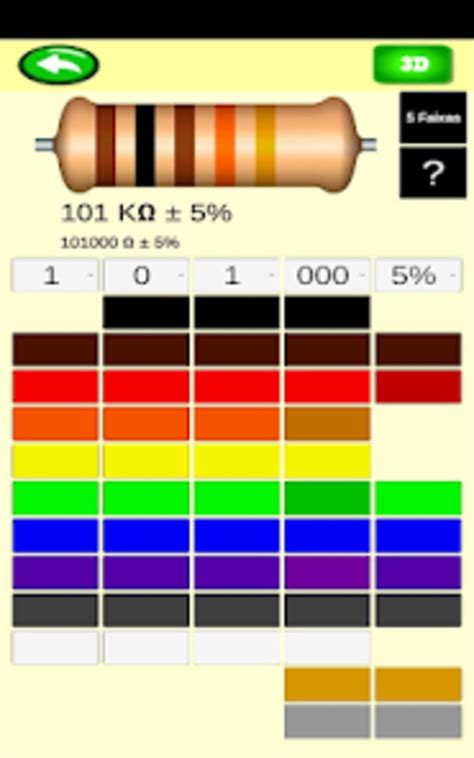 Resistor Código Calculator C для Android — Скачать