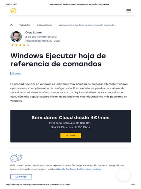 windows comandos de ejecución serverspace pdf