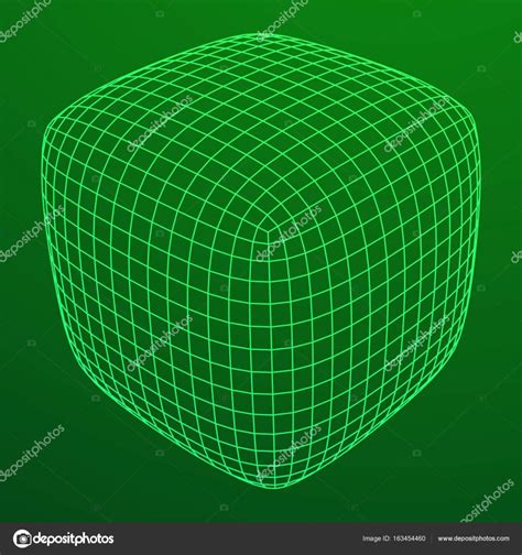 Wireframe Mesh Rounded Box Stock Vector By Newb