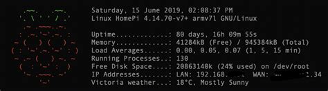 updating the message of the day motd on raspberry pi ~