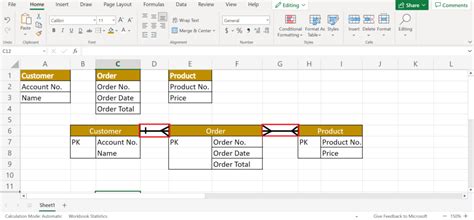 How To Create Entity Relationship Diagram In Excel Sheetaki