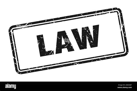 Law Stamp Square Grunge Sign Isolated On White Background Stock Vector