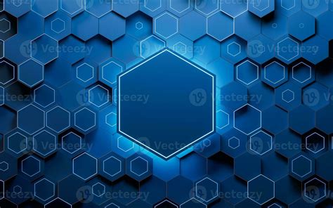 Hexagonal Scientific And Technological Materials 3d Rendering