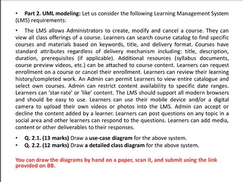 solved part 2 uml modeling let us consider the following