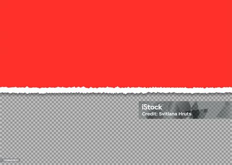 찢어진 종이 부드러운 그림자와 빨간색 사실적인 종이 스트립은 투명 한 배경에 여기에 텍스트 벡터 0명에 대한 스톡 벡터 아트 및 기타 이미지 Istock