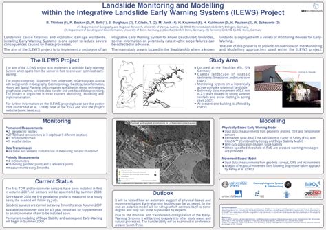 Pdf Landslide Monitoring And Modelling Within The Integrative Landslide Early Warning Systems