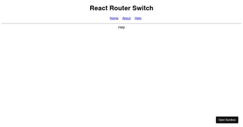 React Router Switch Codesandbox