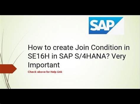 How To Create Join Condition In Sap S4hana Arghadip Kar Posted On
