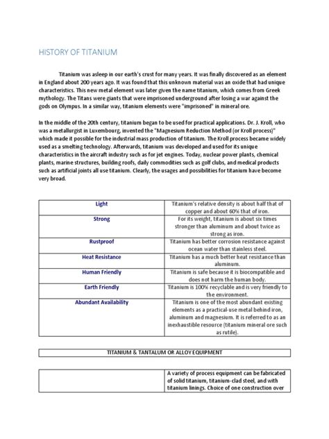 History Of Titanium Pdf Titanium Welding