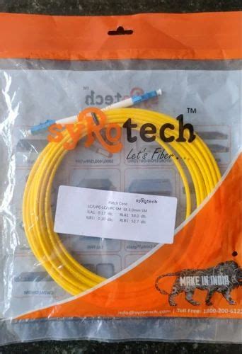 Simplex Single Mode Fiber Optic Patch Cord Scp Lcp Apc Type Lszh Yellow At ₹ 48 In Udaipur