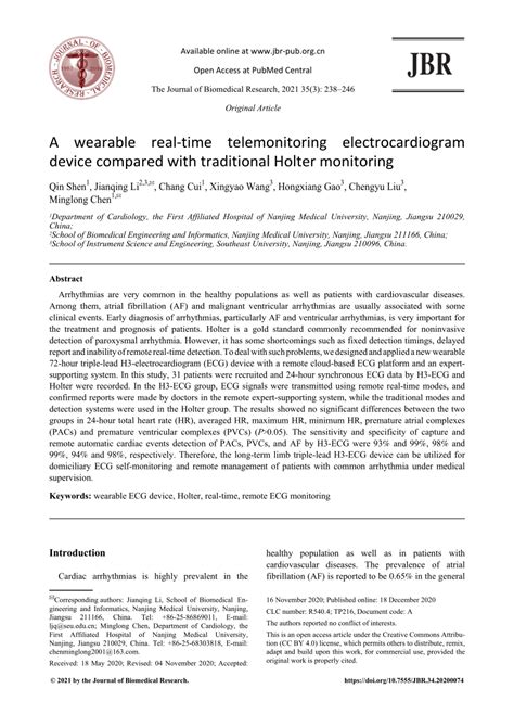 Pdf A Wearable Real Time Telemonitoring Electrocardiogram Device