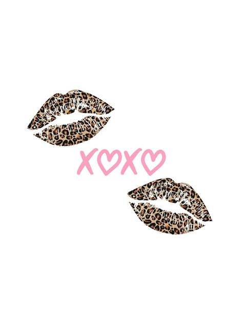 Leopard Print Lips Xoxo Graphic Digital Download Print Cheetah Lips