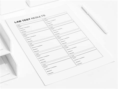 Lab Test Results Printable For Your Medical Binder Fillable PDF Lab Work Tracker Blood Work Log