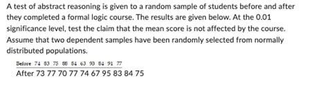 Solved A Test Of Abstract Reasoning Is Given To A Random