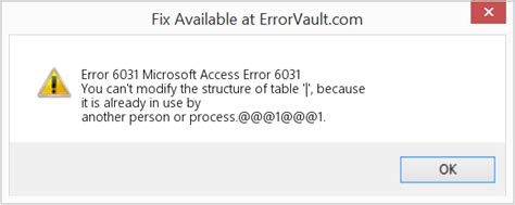 How To Fix Error 6031 Microsoft Access Error 6031 You Cant Modify