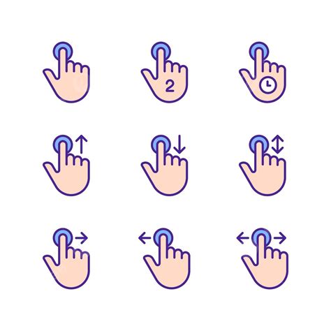 Set Of Rgb Color Icons With Pixelperfect Touchscreen Controls Vector Sticker Isolated Clipart