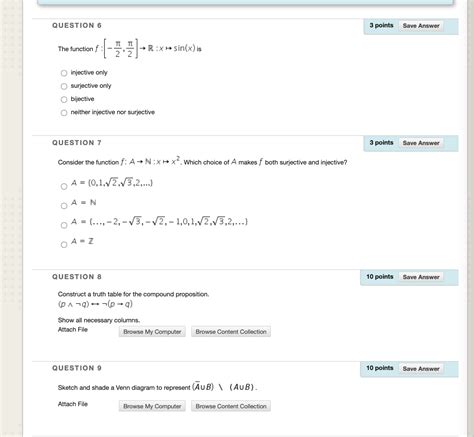 Solved Question 6 3 Points Save Answer π π The Function