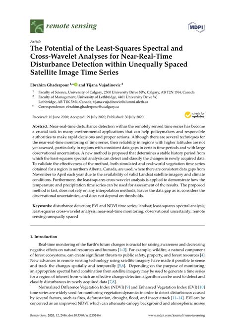 Pdf The Potential Of The Least Squares Spectral And Cross Wavelet