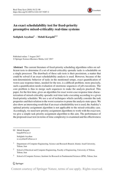 An Exact Schedulability Test For Fixed Priority Preemptive Mixed Criticality Real Time Systems