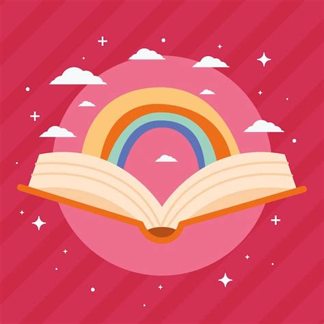 Premium Vector Text Book With Rainbow