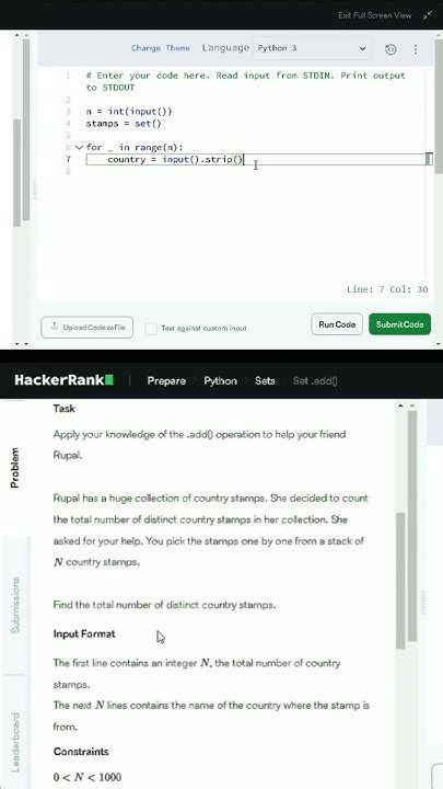 Hackerrank Python Set Setadd Codehacker Hackerrankpython Hackerranksolutions