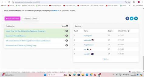 Kumari Anisha On Linkedin Coding Contest