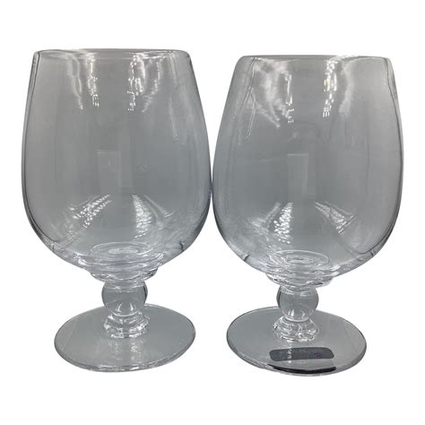 Simon Pearce Signed Heartland Wine Brandy Snifter Glasses Set Of 2