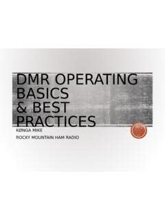DMR OPERATING BASICS & BEST PRACTICES - RMHAM / dmr-operating-basics-amp-best-practices-rmham ...
