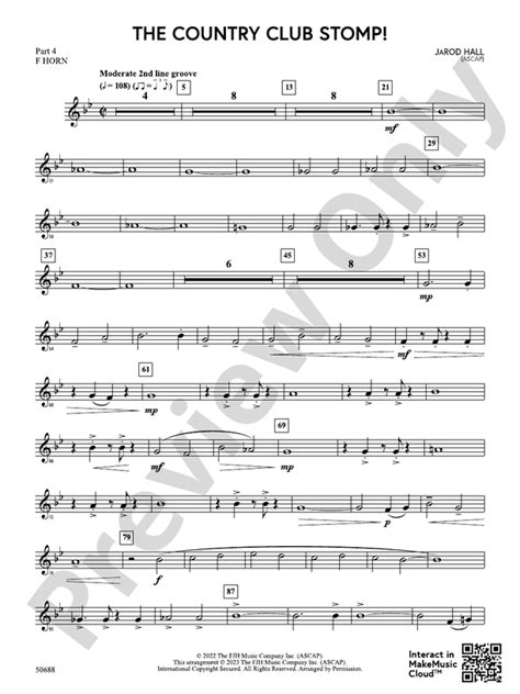 The Country Club Stomp Part 4 F Horn Part 4 F Horn Part