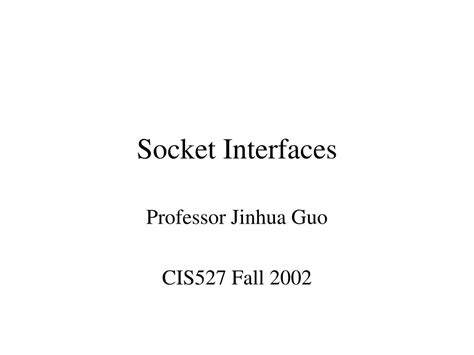 Ppt Socket Interfaces Powerpoint Presentation Free Download Id4206478