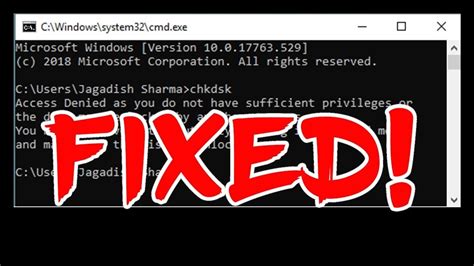 Fix Chkdsk Access Denied Error